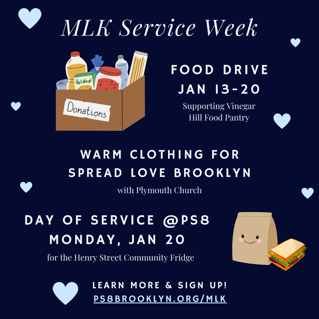 Food Drive & MLK Day of Service – PS8 Brooklyn